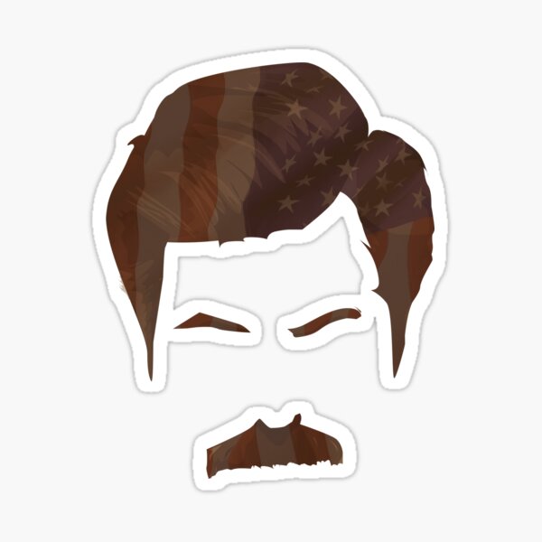 "Ron Swanson - America" Sticker for Sale by martianart | Redbubble