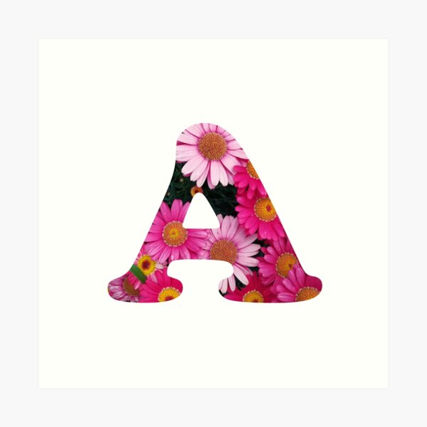 "Pink Flowers Letter A" Art Print for Sale by TheAquaticTiger | Redbubble