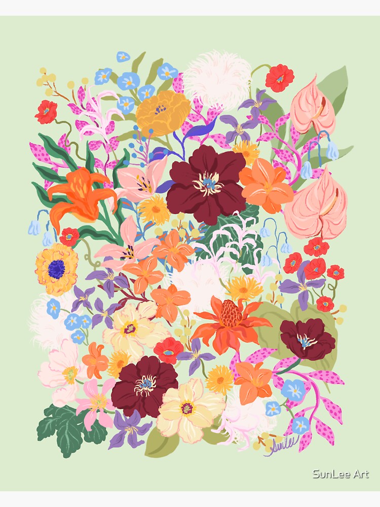 "Spendid Flowers" Sticker by sunleeart | Redbubble