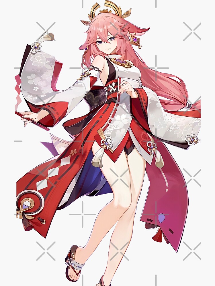 "Yae Miko - Genshin Impact" Sticker for Sale by persephonexx | Redbubble