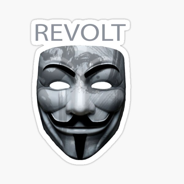 "revolt v mask" Sticker for Sale by rawrevolt | Redbubble
