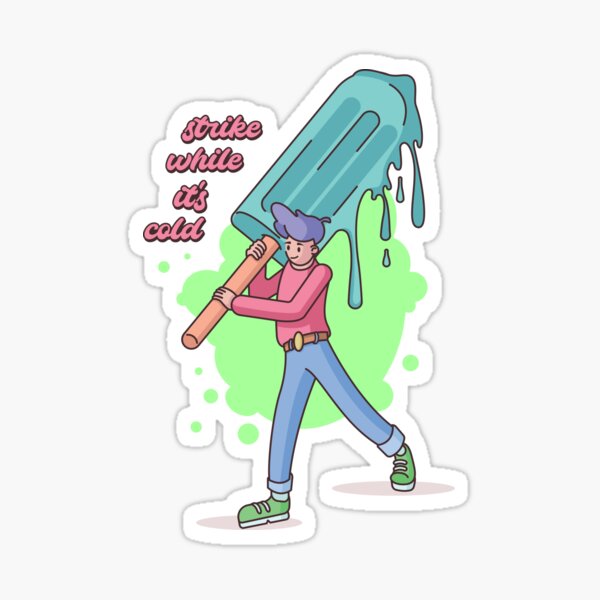 "Strike while it's cold (Green Splash)" Sticker for Sale by Dead-Calm ...