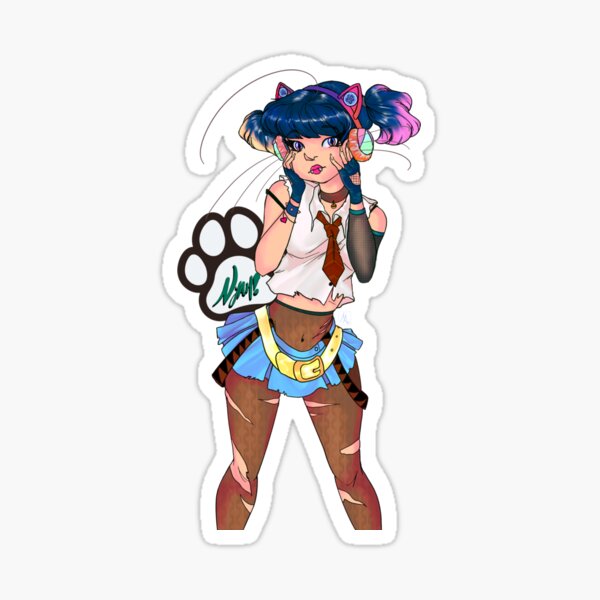 "NYAH! Kawaii Niko " Sticker by MoonlitShop | Redbubble