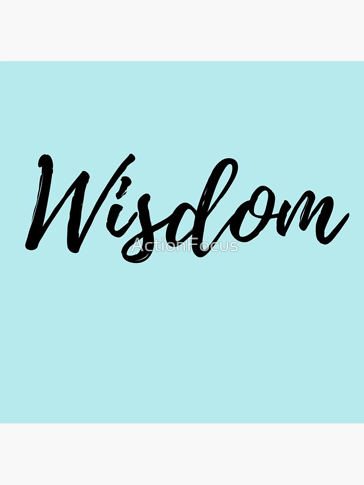 "Wisdom - Blue Background Motivation" Sticker by ActionFocus | Redbubble