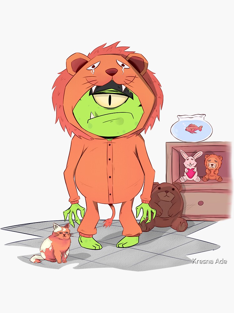 "Cyclops Lion" Sticker for Sale by AonaShop | Redbubble