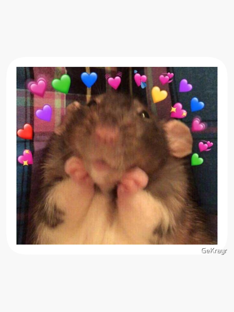 "Mouse Hamster Meme Too Cute" Sticker for Sale by GeKrayr | Redbubble