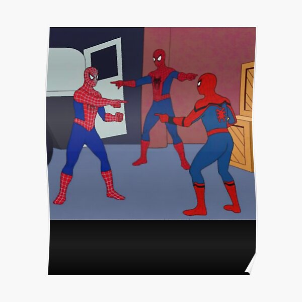 "3 spidermen meme Classic Essential " Poster by DanielAuker | Redbubble