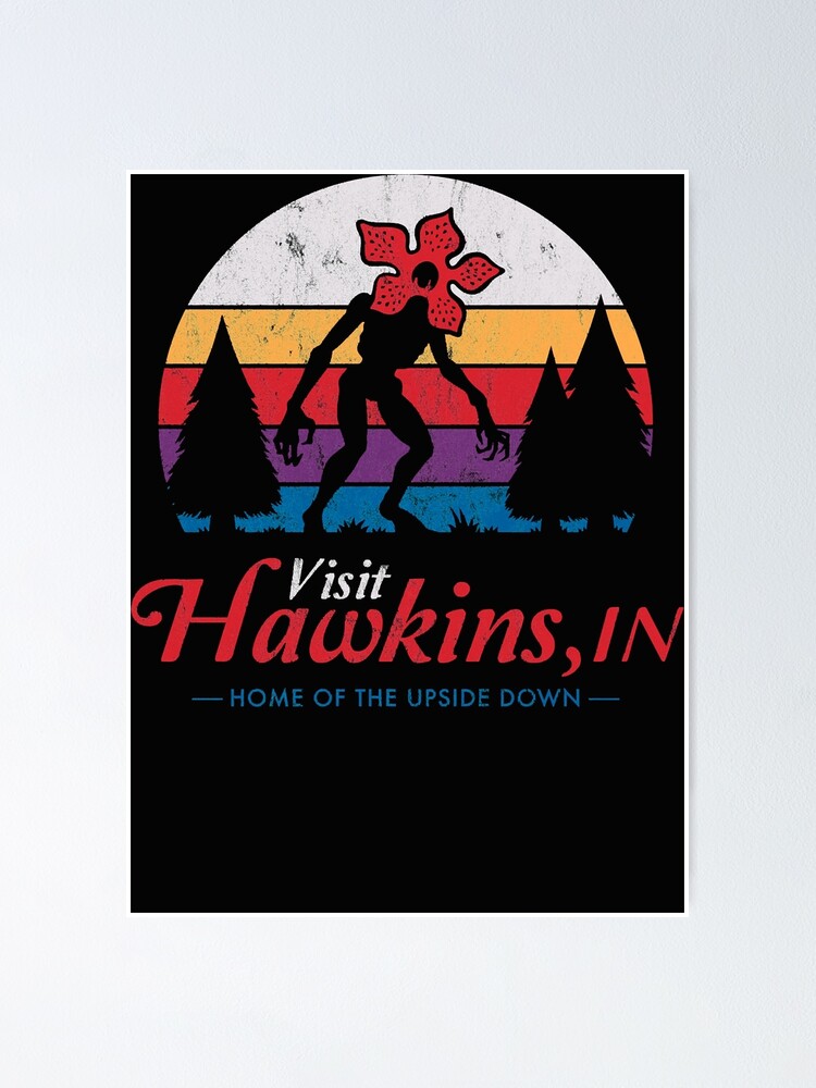 "Visit Hawkins - Vintage Distressed - Demogorgon - Stranger Things ...