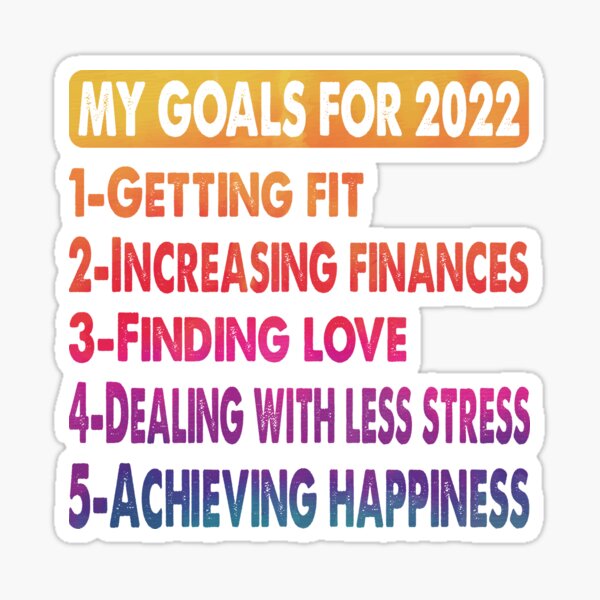 Pegatina «Mis metas perfectas para 2022 | Mis objetivos para 2022 ...