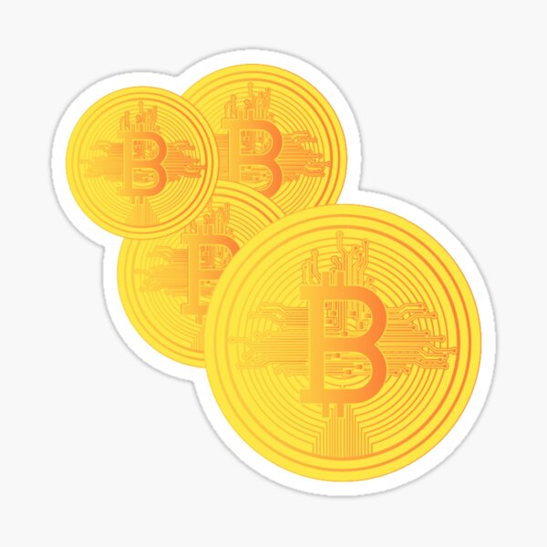 "Cryptography Bitcoin gold gradient coins dark background" Sticker for ...
