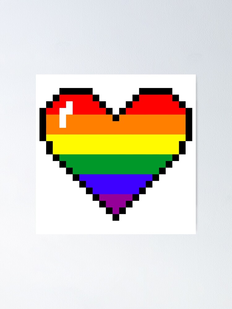 "Lgbtq-Herz-Pixel-Art-Emoji" Poster von AbeyOye | Redbubble