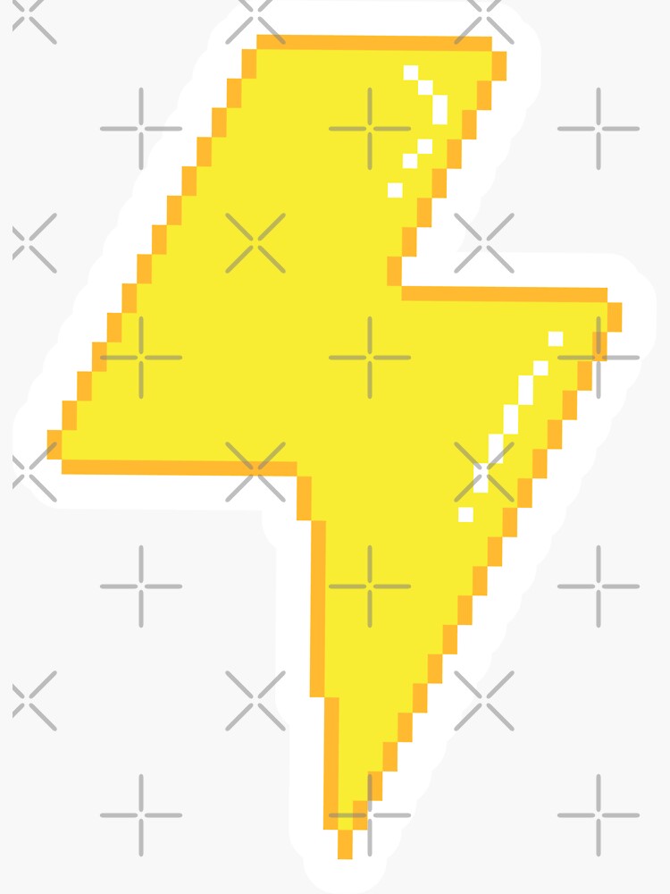 "Thunder Power Pixel Art Emoji" Sticker for Sale by AbeyOye | Redbubble
