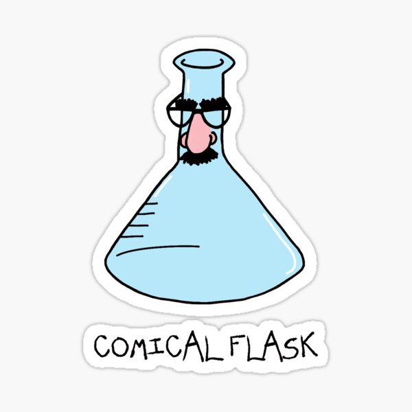 "Comical Flask" Sticker by AdrienneBody | Redbubble