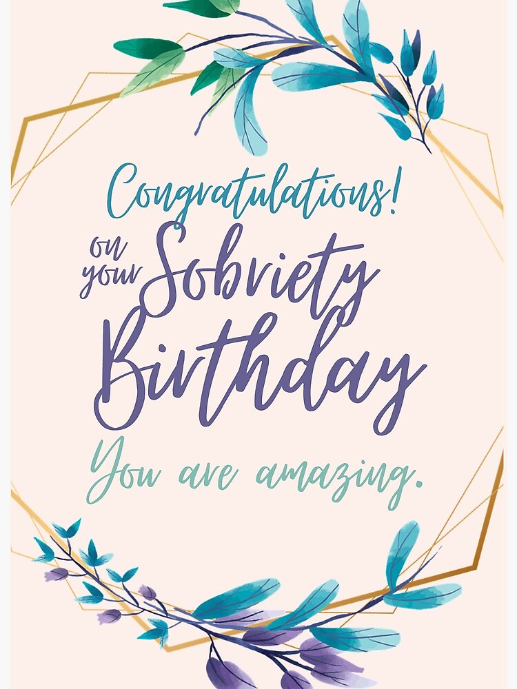 "Sobriety Birthday - AA Congratulations" Art Board Print for Sale by ...