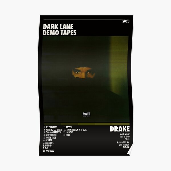 "Drake Posters Dark Lane Poster Print Wall Art Custom Poster Album ...