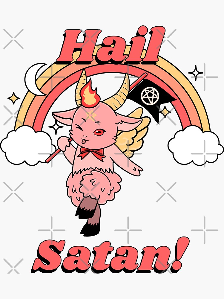 "Hail Satan" Sticker by ForStrong | Redbubble