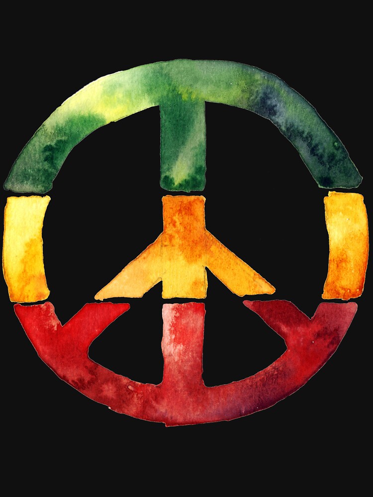 "Peace Sign Rasta Reggae No War Design Rastafari Gift" Essential T ...