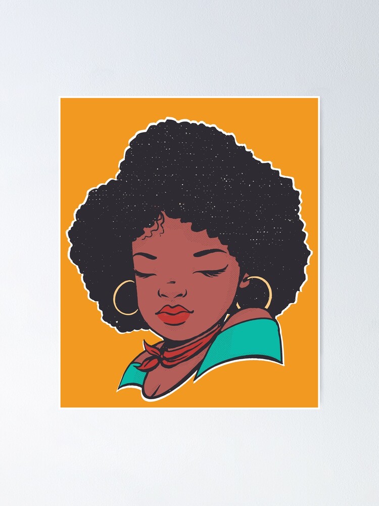 Afro Puff Girl Poster For Sale By New Wrk Redbubble