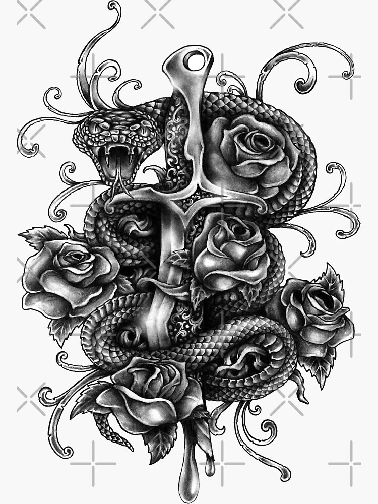 "Snake on blade" Sticker for Sale by Sansahota | Redbubble