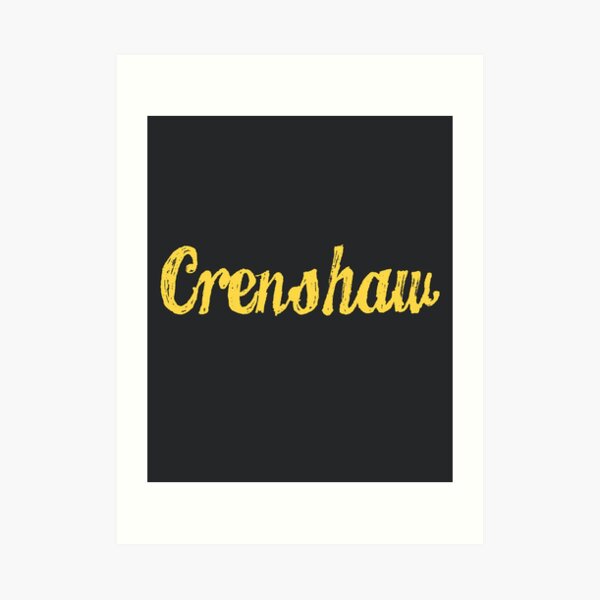 "Crenshaw California City Cursive Written Golden Text Labeled " Art ...
