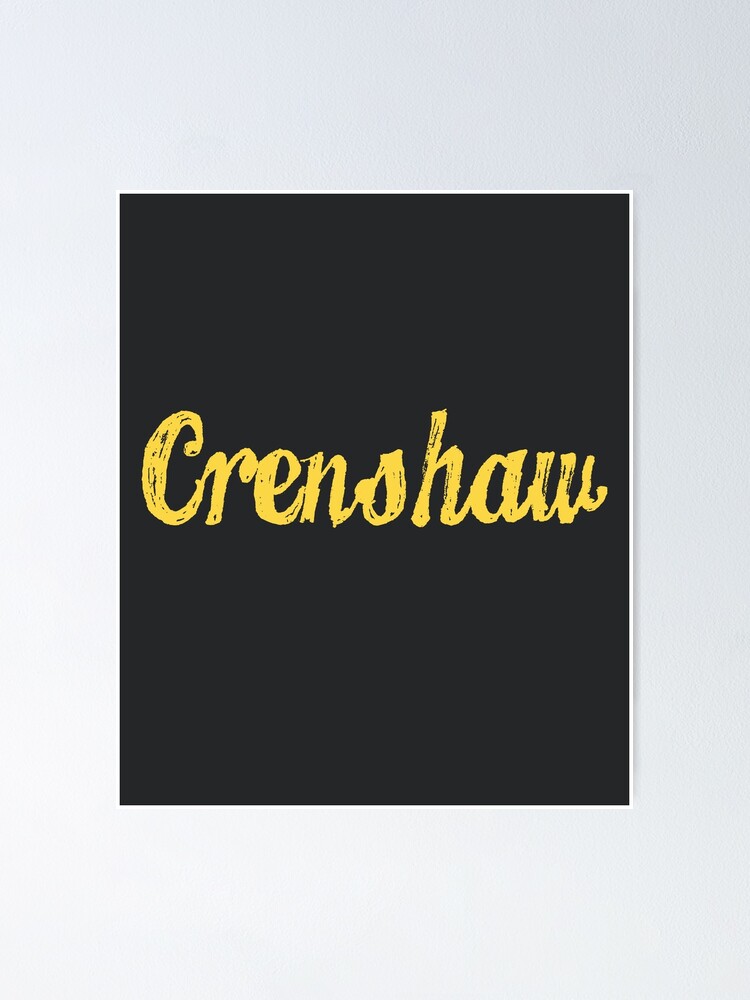 "Crenshaw California City Cursive Written Golden Text Labeled " Poster ...