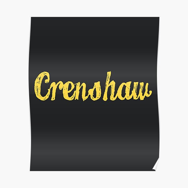 "Crenshaw California City Cursive Written Golden Text Labeled " Poster ...