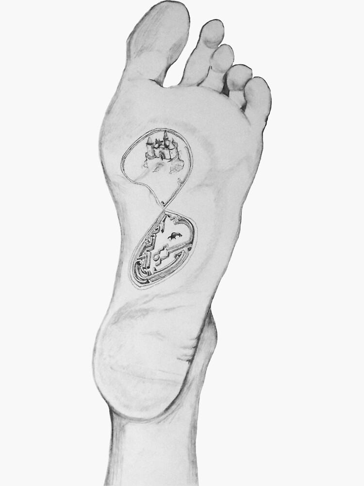 "LABYRINTH FOOT" Sticker for Sale by lazarohurtado | Redbubble