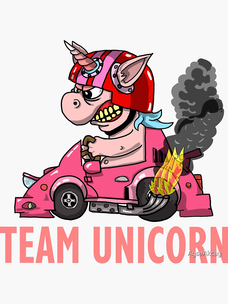 "Unicorn Racing" Sticker for Sale by AyseAkcay | Redbubble