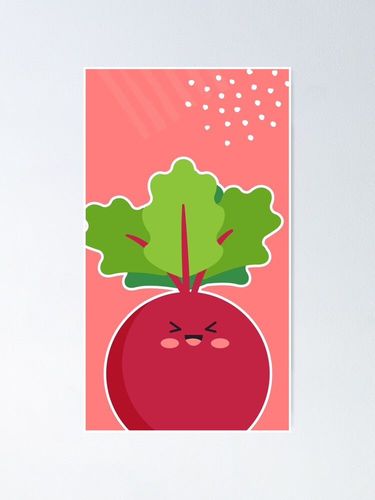 "Cute Kawaii Radish" Poster for Sale by Patternsthetic | Redbubble