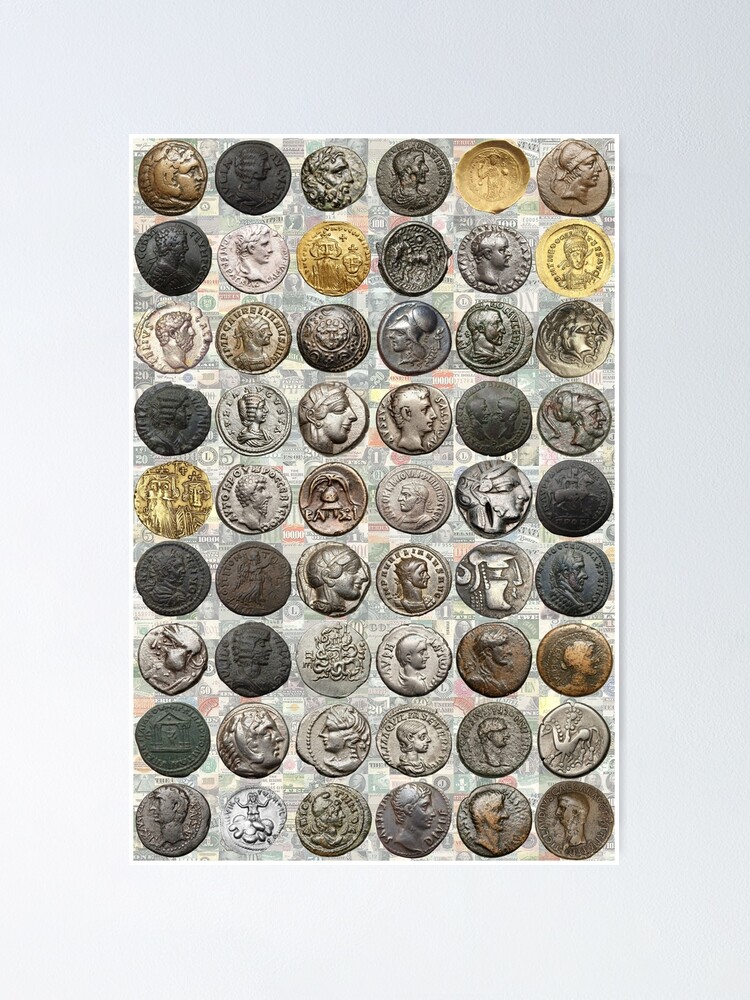 "Roman Coins" Poster for Sale by Montage-Madness | Redbubble