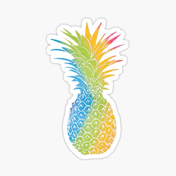 "Rainbow pineapple " Sticker for Sale by LukjanovArt | Redbubble