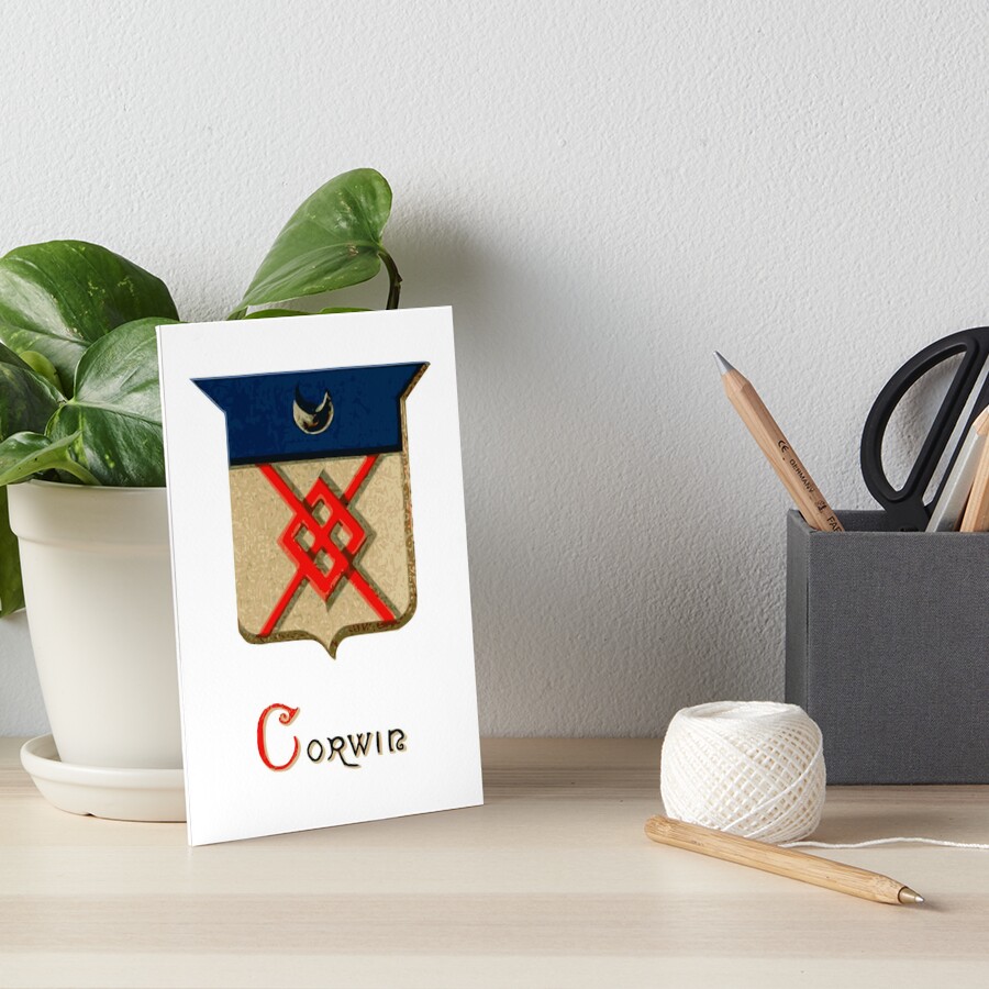 "Corwin and Curwen Family Coat of Arms" Art Board Print for Sale by ...
