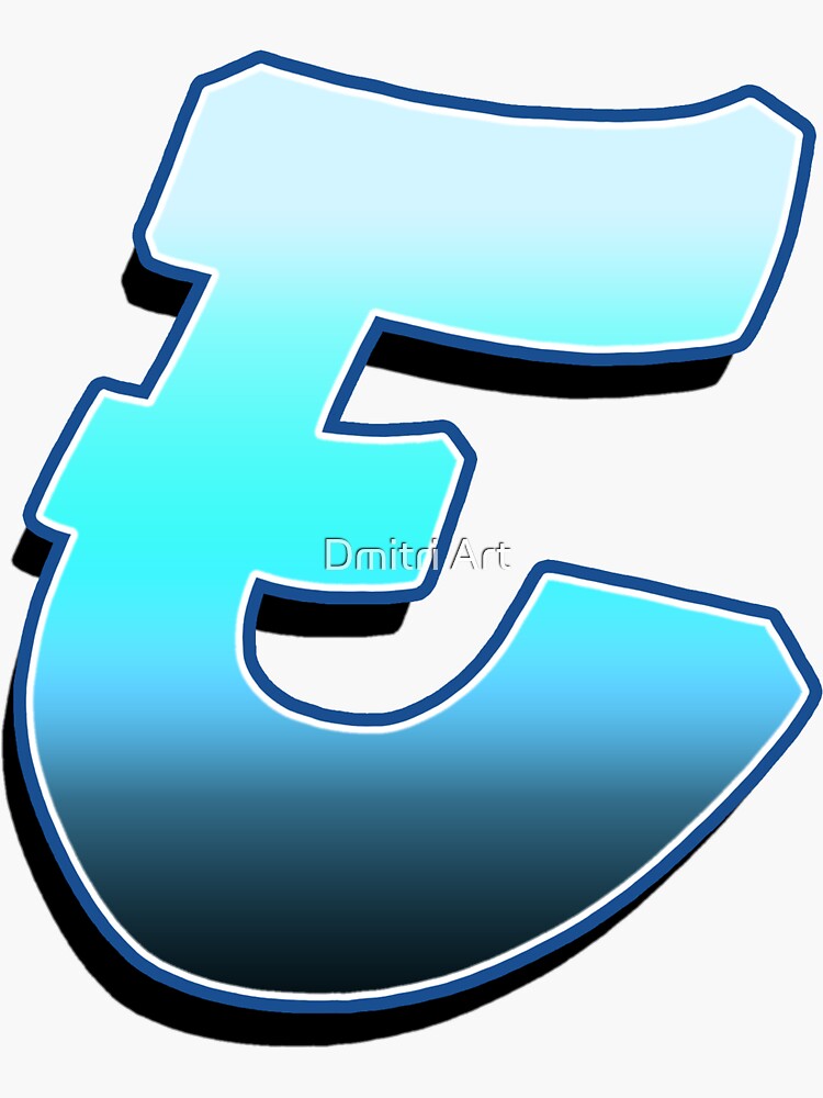 "Letter E - Blue Fade" Sticker by paintcave | Redbubble