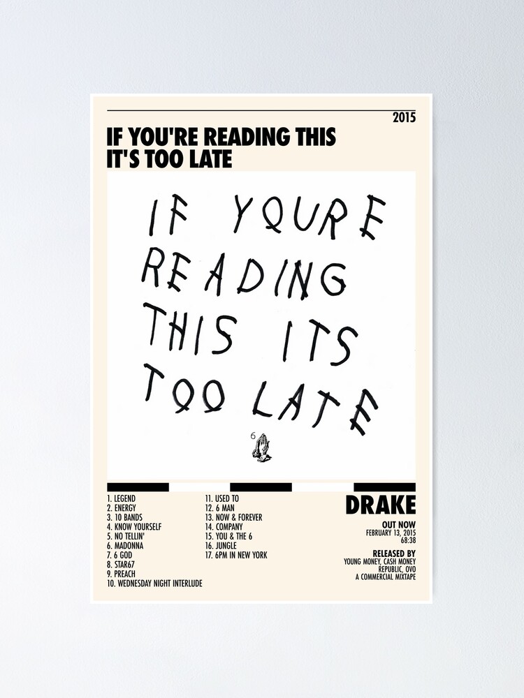 "If You're Reading This It's Too Late Poster Custom Poster Album Cover ...