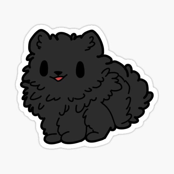 "Cute Black Poofie pomeranian lulu" Sticker by shop-chan | Redbubble