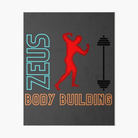 "Zeus body building barbell red man flexing." Art Board Print by ...