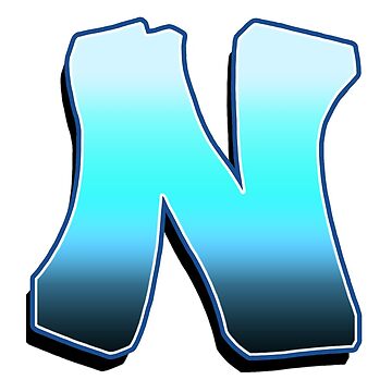 "Letter N - Blue Fade" Sticker for Sale by Dmitri Art | Redbubble