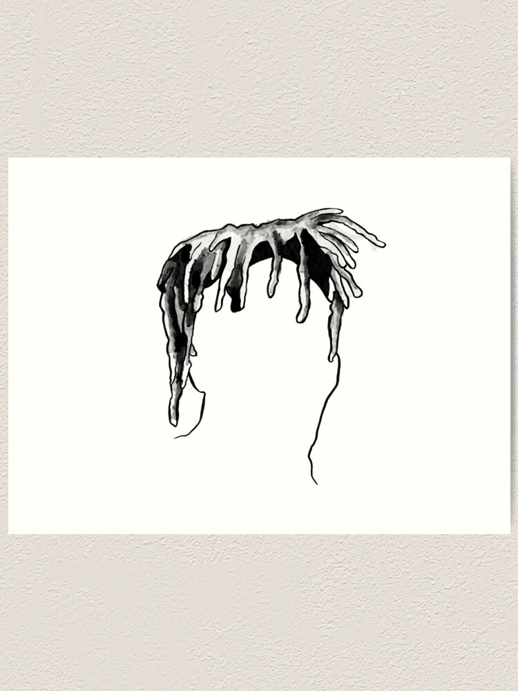 " juice wrld rapper head outline silhouette with hair dreadlocks" Art ...