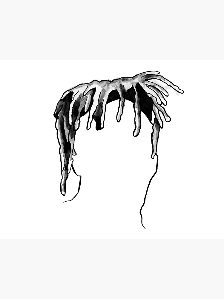 " juice wrld rapper head outline silhouette with hair dreadlocks" Metal ...