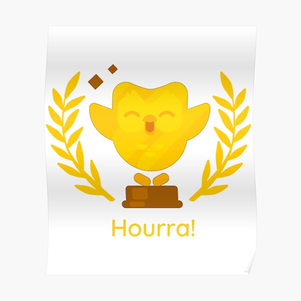 "Duolingo trophy - French " Poster for Sale by KrelsCreations | Redbubble