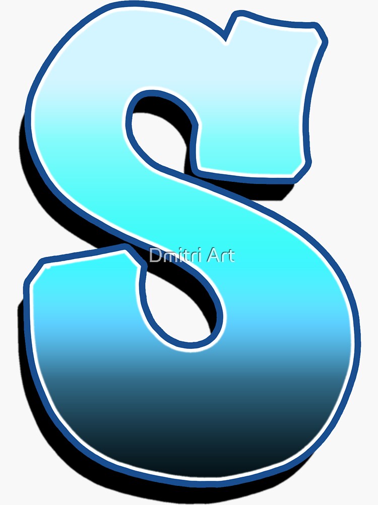 "Letter S - Blue Fade" Sticker for Sale by paintcave | Redbubble