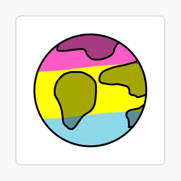 "Pan planet" Sticker by Stabby-Hedgehog | Redbubble