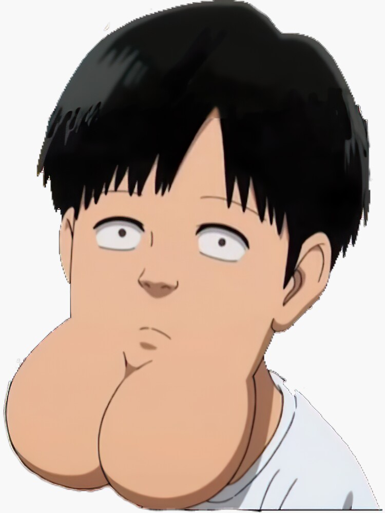 "Funny Anime Face Double Chin" Sticker for Sale by Animechan100 | Redbubble