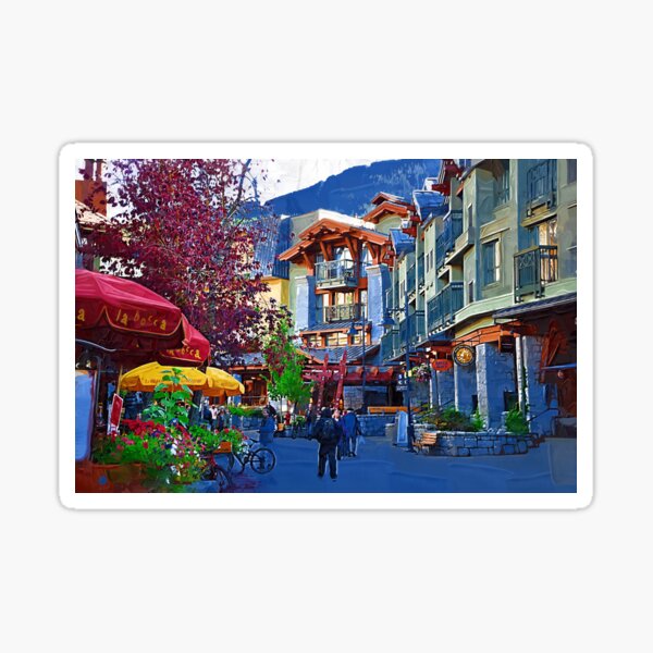 "Pedestrian Village" Sticker by KirtTisdale | Redbubble