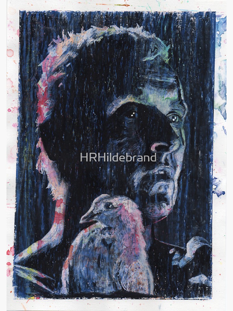 "Blade Runner - Roy Batty - Hand Drawn Oil and Ink Portrait" Sticker ...