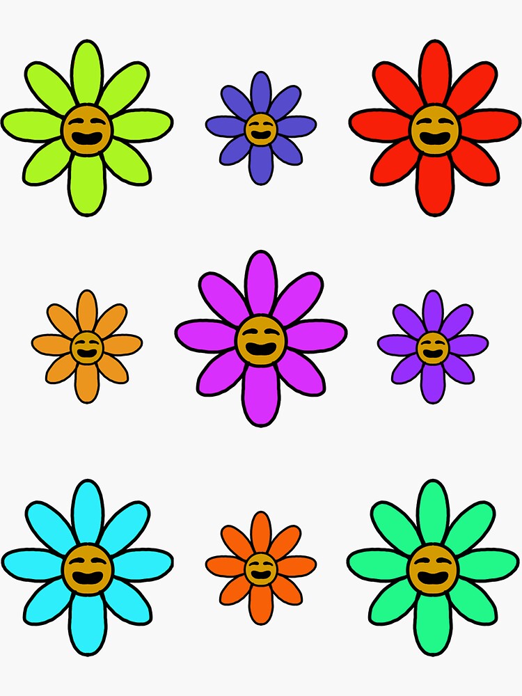 "Indie neon flowers" Sticker by Dylans-chaoss | Redbubble