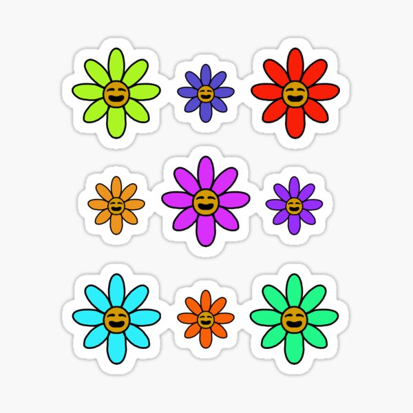 "Indie neon flowers" Sticker by Dylans-chaoss | Redbubble