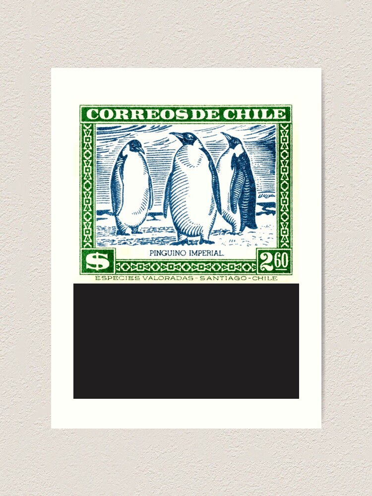 "1948 Chile Emperor Penguin Postage Stamp Sticker" Art Print for Sale ...