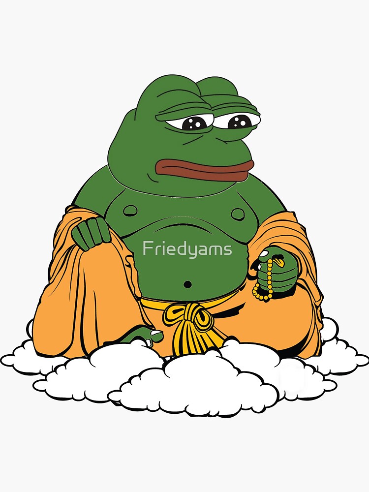 "Buddha Pepe" Sticker by Friedyams | Redbubble