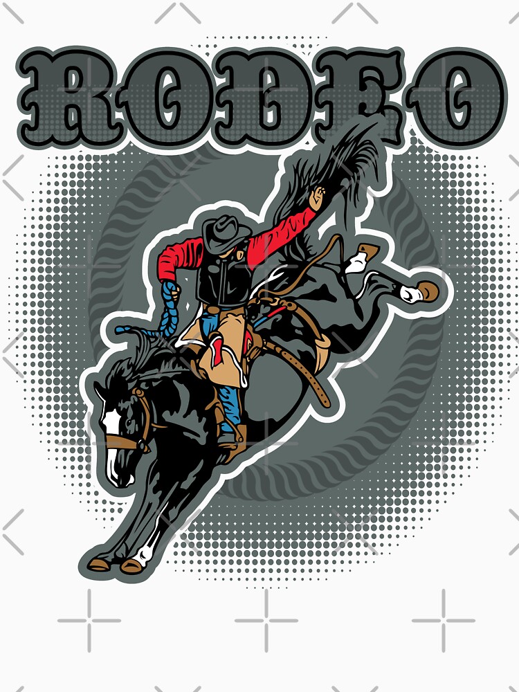 "Rodeo Bareback Bronc Rider" T-shirt by ArtisticMind | Redbubble ...